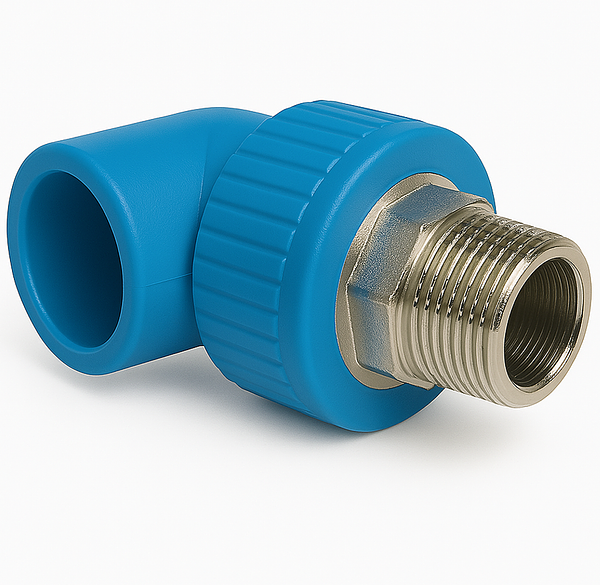 Codo Polipropileno Inserto Metálico/ Rosca Macho- 90°